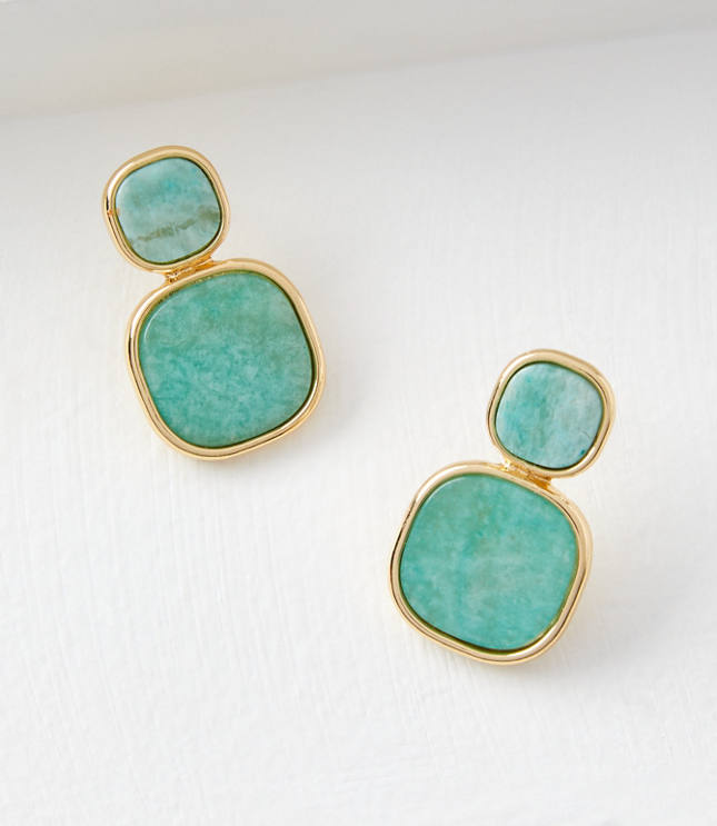 Rounded Square Drop Earrings