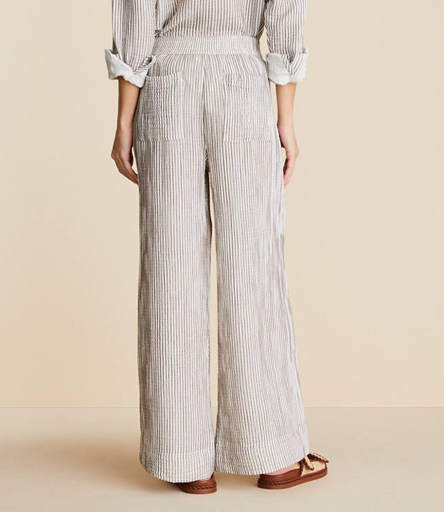 Lou & Grey Striped Triple Cloth Wide Leg Pants