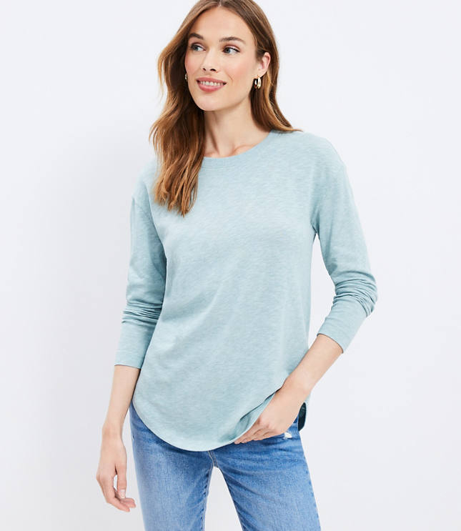 Drop Shoulder Shirttail Top