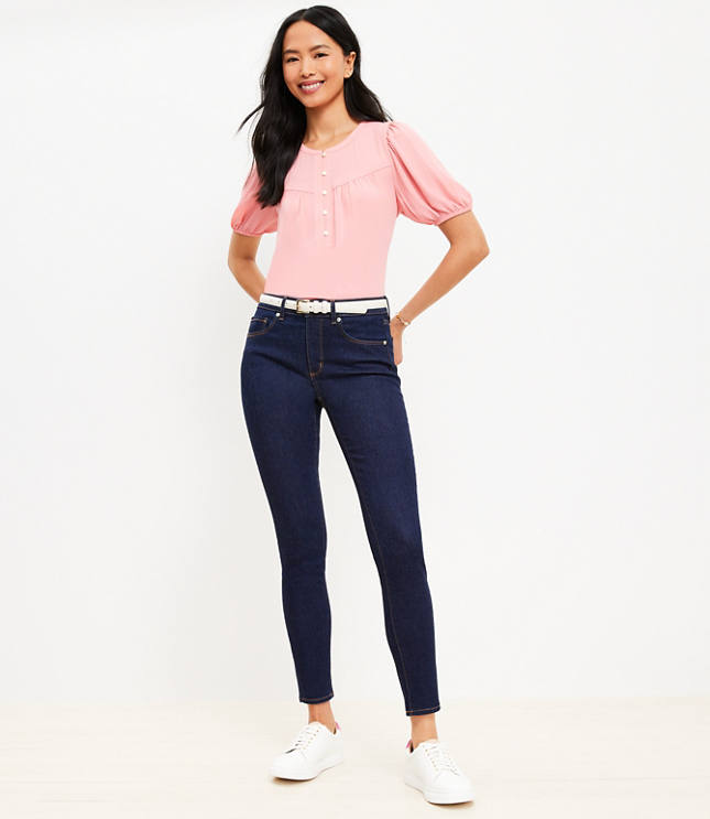 Mid Rise Skinny Jeans in Dark Rinse