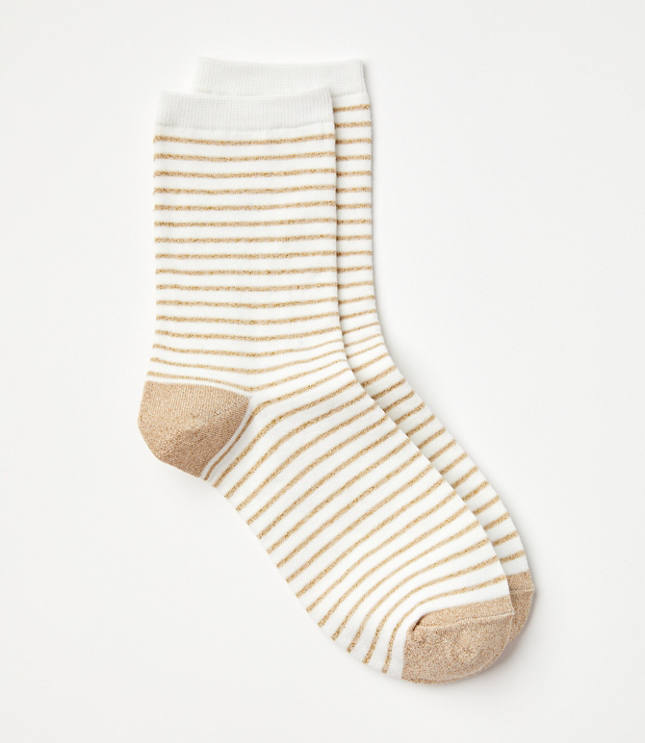 Shimmer Stripe Crew Socks