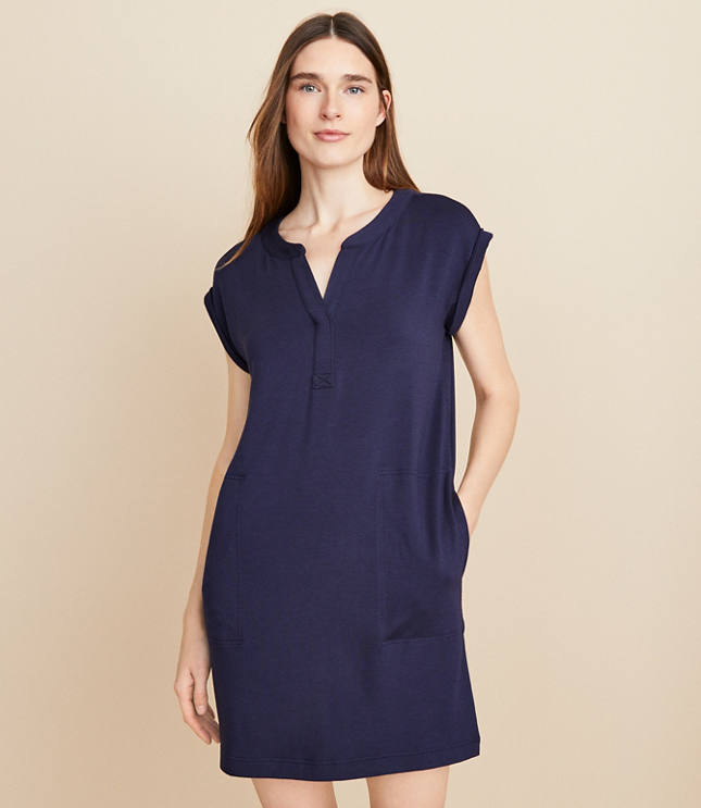 Lou & Grey Signaturesoft Henley Pocket Dress