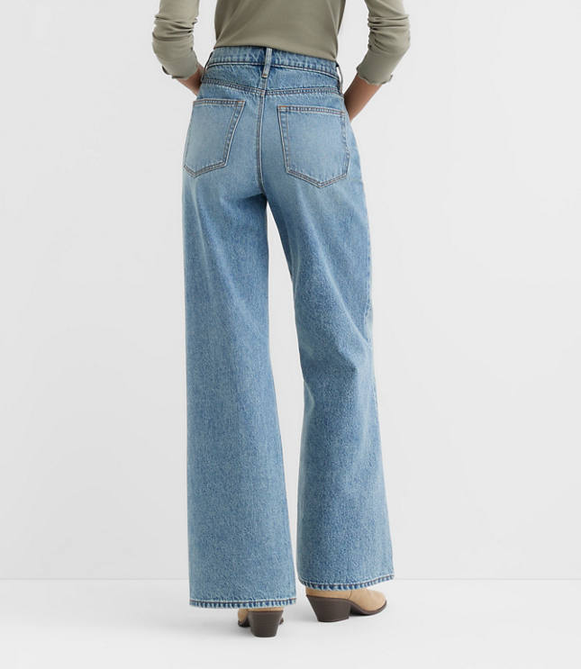 Rivete Tall High Rise Wide Leg Jeans in Light Wash