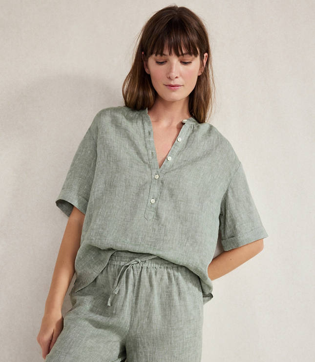 Haven Well Within Linen Cuff Sleeve Top