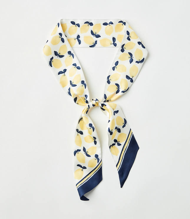 Lemon Silk Skinny Scarf