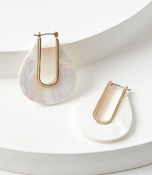 Mother Of Pearl Teardrop Statement Earrings