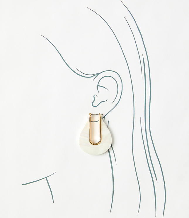 Mother Of Pearl Teardrop Statement Earrings