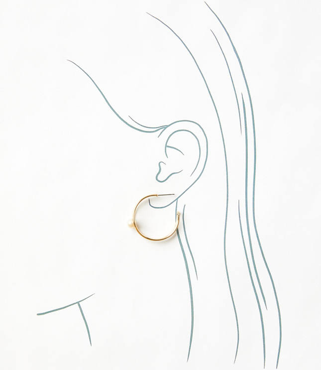 Pearlized Open Hoop Earrings