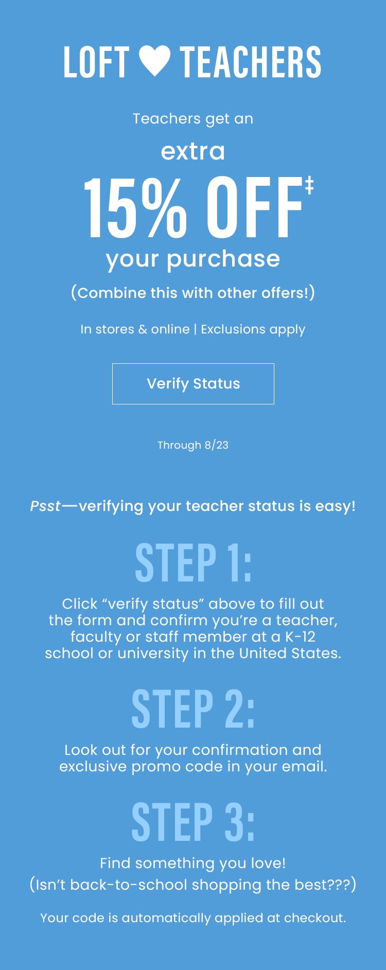 Loft Loves Teachers | Loft